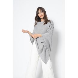 AUTHENTIC CASHMERE Kaschmir-Poncho "Carra" in Grau - 66% | Gr&ouml;&szlig;e M | Damenjacken