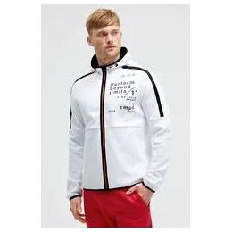 Kapuzensweatjacke CAMP DAVID, Herren, Gr. XXL, wei&szlig;, Material: 70% Baumwolle, 30% Polyester, bedruckt, relaxed fit normal, hoch geschlossener Ausschnitt, eingesetzt elastischer Bund, Sweatjacken, mit elastischen Saumabschl&uuml;ssen