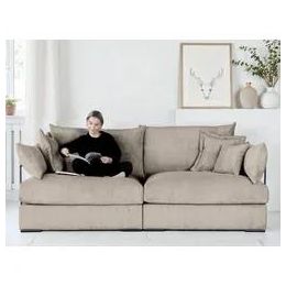 Big-Sofa Home Affaire "Casa XXL, B: 247 cm", taupe, B:247cm T:123cm, 100% Polyester, Sofas, Big-Sofa, 4 Zierkissen, Mega-Sofa, in Cord oder Chenille-Struktur, Federkern