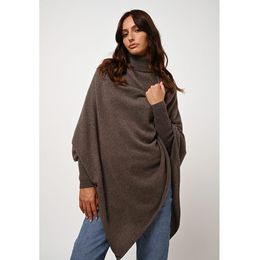 AUTHENTIC CASHMERE Kaschmir-Poncho "Carra" in Braun - 65% | Gr&ouml;&szlig;e L | Damenjacken
