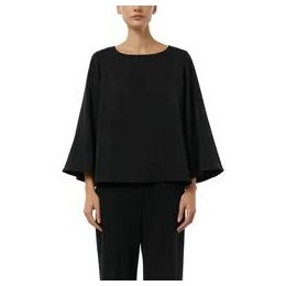 Shirtbluse comma, Damen, Gr. 40, schwarz, Web, Obermaterial: 100% Baumwolle, unifarben, weit h&uuml;ftlang, Rundhals, abgesteppte Kante, Blusen, 3/4-Arm mit weiten &Auml;rmeln