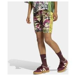 Shorts Adidas SPORTSWEAR "Adidas X FARM RIO BIKE", Damen, Gr. S, N-Gr, crystal linen, semi lucid fuchsia, unity lime, normal, gr., Obermaterial: 93% Baumwolle, 7% Elasthan, Hosen Shorts