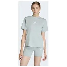 T-Shirt Adidas SPORTSWEAR "ESSENTIALS 3-STREIFEN COTTON", Damen, Gr. L, wonder sage, wei&szlig;, Obermaterial: 100% Baumwolle, normal, Rundhals, Shirts T-Shirt