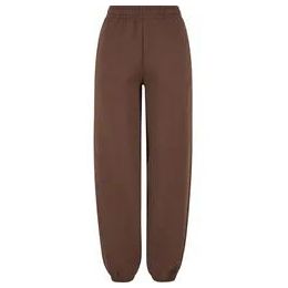 Jogginghose Urban Classics "Urban Classics Ladies Fluffy Sweatpants", Herren, Gr. 5XL, US-Gr&ouml;&szlig;en, chocolatebraun, 70% Baumwolle, 30% Polyester, unifarben, loose fit, Hosen Jogginghose