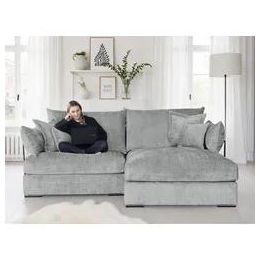Ecksofa Home Affaire "Casa XL L-Form, B: 190 cm", hellgrau, B:190cm T:187cm, 100% Polyester, Sofas, Ecksofa, 4 Zierkissen, Mega-Sofa, in Cord oder Chenille-Struktur, Federkern
