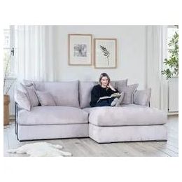 Ecksofa Home Affaire "Casa XL L-Form, B: 190 cm", beige, B:190cm T:187cm, 100% Polyester, Sofas, Ecksofa, 4 Zierkissen, Mega-Sofa, in Cord oder Chenille-Struktur, Federkern