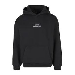 Mister Tee Kapuzensweatshirt MISTERTEE "MisterTee Think Different EMB Fluffy Hoody", Herren, Gr. XXL, schwarz, 70% Baumwolle, 30% Polyester, bedruckt, Sweatshirts