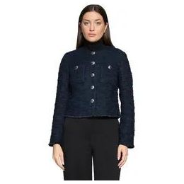 Jackenblazer Betty Barclay "Damen langarm", Damen, Gr. 38, dunkelblau, Boucl&eacute;, Obermaterial: 60% Baumwolle, 38% Polyester, 2% Polyester, Basic, normal normal, Rundhals, Blazer