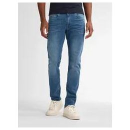 Slim-fit-Jeans PETROL INDUSTRIES "Seaham", Herren, Gr. 31, L&auml;nge 32, blau (bright indigo), Obermaterial: 94% Baumwolle, 3% Elasthan, 3% Polyester, schmal, Jeans Slim-fit-Jeans