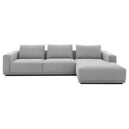 Ecksofa Musterring "JustB PM200, mit Holzrahmen in schwarz", light grau, B:316cm H:78cm T:166cm, 94% Polyester, 6% Nylon, Sofas, Ecksofa, Anreihsofa links & Longchair rechts, mit Armlehnen, inkl. R&uuml;ckenkissen