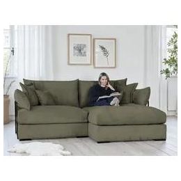 Ecksofa Home Affaire "Casa XL L-Form, B: 190 cm", khaki, B:190cm T:187cm, 100% Polyester, Sofas, Ecksofa, 4 Zierkissen, Mega-Sofa, in Cord oder Chenille-Struktur, Federkern