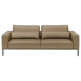 3-Sitzer Musterring "JustBPM100, 242 cm breit, aus hochwertigem Leder", macchiato, B:242cm H:88cm T:107cm, 100% Leder, Sofas, XL-Sofa, wahlweise mit Nierenkissen und mot. Sitzauszug, Fu&szlig; schwarz