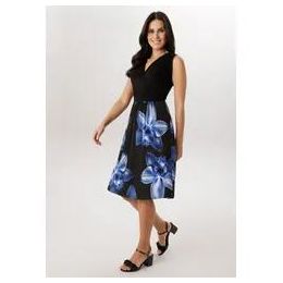Jerseykleid Aniston SELECTED, Damen, Gr. 36, N-Gr, schwarz, royalblau, blau, dunkelblau, wei&szlig;, Single Jersey, Obermaterial: 95% Viskose, 5% Elasthan, bedruckt, gebl&uuml;mt, gemustert, figurumspielend knieumspielend, V-Ausschnitt, Kleider Jerseykleid, mit eleganter Wickeloptik und V-Ausschnitt - NEUE KOLLEKTION