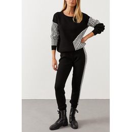 Milan Kiss 2tlg. Outfit in Schwarz - 65% | Gr&ouml;&szlig;e S | Damen-sweatshirts-jacken