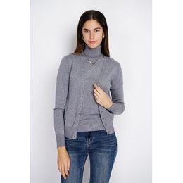 ASSUILI Twinset in Grau - 74% | Gr&ouml;&szlig;e 36 | Damen-pullover-cardigans
