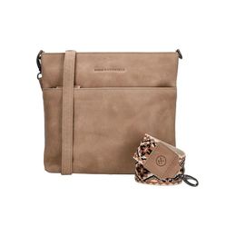 HIDE & STITCHES Leder-Umh&auml;ngetasche in Beige - (B)26 x (H)25 x (T)4 cm - 57% | Damen-taschen