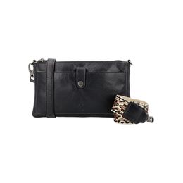 HIDE & STITCHES Leder-Umh&auml;ngetasche in Schwarz - (B)24 x (H)14 x (T)2 cm - 54% | Damen-taschen