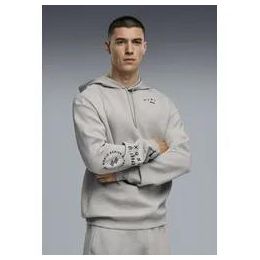 Kapuzensweatshirt Puma "M X HYROX CLOUDSPUN HOODIE", Herren, Gr. XL, light gray heather, Obermaterial: 78% Polyester, 16% Lyocell, 6% Elasthan, regular fit normal, angesetztes B&uuml;ndchen, Sweatshirts, Regular Fit, f&uuml;r Fitness und sportliche Aktivit&auml;ten, mit Kapuze