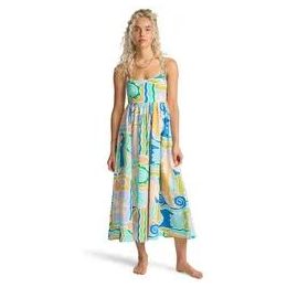 Sommerkleid Billabong "Island Life Midi", Damen, Gr. M, US-Gr&ouml;&szlig;en, blau multi, Obermaterial: 85% Walkfrottier, 15% Leinen;, Kleider Sommerkleid