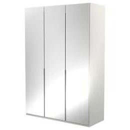 Kleiderschrank Musterring "San Diego, Kleiderschrank, Schrank, Garderobe, mit Glast&uuml;ren", wei&szlig;, B:150cm H:216cm T:58cm, Glas, Holzwerkstoff, Schr&auml;nke, Kleiderschrank, 3-t&uuml;rig (ged&auml;mpft), 4 B&ouml;den, 2 Kleiderstangen, Chromgriffe
