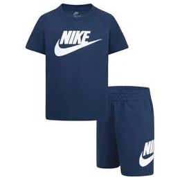 T-Shirt & Shorts Nike SPORTSWEAR "CLUB TEE & SHORT SET", M&auml;dchen, Gr. 110 (5), blau, Obermaterial: 60% Baumwolle, 40% Polyester, KOB Set-Artikel, f&uuml;r Kinder, 2-teiliges Set, f&uuml;r Sport und Bewegung