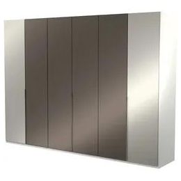 Kleiderschrank Musterring "San Diego, Kleiderschrank, Schrank, Garderobe, mit Glast&uuml;ren", wei&szlig;, B:300cm H:216cm T:58cm, Glas, Holzwerkstoff, Schr&auml;nke, Kleiderschrank, 6-t&uuml;rig (ged&auml;mpft), 6 B&ouml;den, 3 Kleiderstangen, Chromgriffe