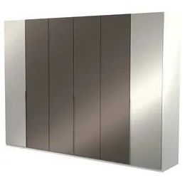 Kleiderschrank Musterring "San Diego, Kleiderschrank, Schrank, Garderobe, mit Glast&uuml;ren", wei&szlig;, B:300cm H:236cm T:58cm, Glas, Holzwerkstoff, Schr&auml;nke, Kleiderschrank, 6-t&uuml;rig (ged&auml;mpft), 6 B&ouml;den, 3 Kleiderstangen, Chromgriffe