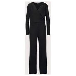 Madeleine Mode Overall MADELEINE "Overall Eleganter Damen-Jumpsuit mit Schimmer", Damen, Gr. 42, N-Gr, schwarz (schwarz, silberfarben), Obermaterial: 82% Viskose CV. 18% metallisierte Fasern MTF., Modern, V-Ausschnitt, Overalls Overall, Mit gl&auml;nzendem Garn
