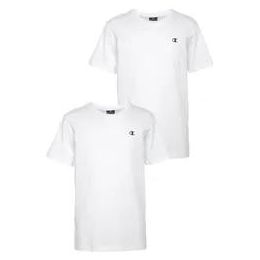 T-Shirt Champion, Jungen, Gr. XXL (176), wei&szlig; (wht, wht), Jersey, Obermaterial: 100% Baumwolle, schmal normal, Rundhals, abgesteppt, Shirts T-Shirt, f&uuml;r Kinder