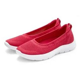 Sneaker Ballerinas Lascana "Halbschuh, Slip-On-Sneaker", Damen, Gr. 40, pink, Obermaterial: 100% Textilmaterial. Decksohle: 100% Textilmaterial. Futter: 100% Textilmaterial. Laufsohle: 100% Synthetik, unifarben, Schuhe Ballerina, zum Reinschl&uuml;pfen VEGAN, Topseller