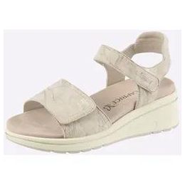 Sandalette Caprice, Damen, Gr. 39, beige, gemustert, Textil, Schuhe Sandalette