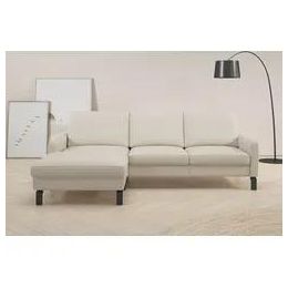 Ecksofa Home Affaire, beige, B:244cm H:86cm T:164cm, 100% Leder, Sofas, Ecksofa, inkl. saugroboterfreundliche H&ouml;he & schmale Armlehnen