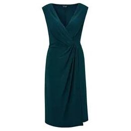 Abendkleid GOLDNER "Cocktailkleid mit Raffungen", Damen, Gr. 52, N-Gr, gr&uuml;n (smaragdgr&uuml;n), Obermaterial: 95% Polyester PES. 5% Elasthan EL., festlich, V-Ausschnitt, Ohne Arm, Kleider Abendkleid, Kn&ouml;pfe