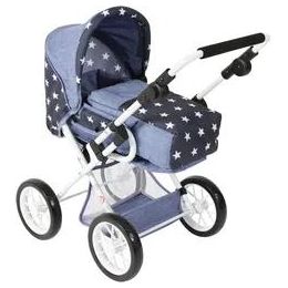 Bayer Chic 2000 Kombi-Puppenwagen CHIC2000 "Leni", blau (sternchen), Puppenwagen, KinderB:37cm H:68cm T:64cm, Kunststoff, Metall, Stoff, mit herausnehmbarer Tragetasche, B:37cm H:68cm T:64cm