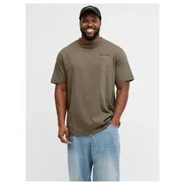 Jack & Jones PlusSize T-Shirt "JJEURBAN EDGE STUDIO TEE SS SN PLS", Herren, Gr. 3XL, bungee cord, Jersey, Obermaterial: 100% Baumwolle, JACK & JONES PLUSSIZE, bedruckt, relaxed fit normal, Rundhals, Shirts T-Shirt, mit Logobranding