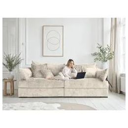 Big-Sofa Home Affaire "Casa XL, B: 190 cm", beige, B:190cm T:123cm, 100% Polyester, Sofas, Big-Sofa, 4 Zierkissen, Mega-Sofa, in Cord oder Chenille-Struktur, Federkern