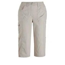 7/8-Hose GOLDNER "Sportive Outdoorhose, elastischer Bund", Damen, Gr. 54, N-Gr, beige (sand), Obermaterial: 71% Baumwolle CO. 25% Polyester PES. 4% Elasthan EL., normal, Hosen 7/8-Hose, Ohne