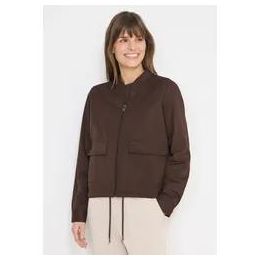 Outdoorjacke Cecil, Damen, Gr. XL (44), macchiato braun, Web, 56% Baumwolle, 44% Polyester, unifarben, comfort fit normal, Rundhals, B&uuml;ndchen, Jacken Outdoorjacke, mit Stehkragen