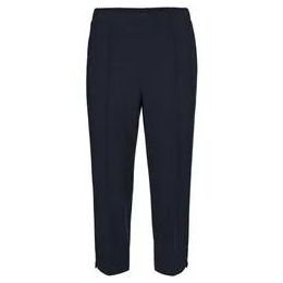 Caprihose GOLDNER "Kurzgr&ouml;&szlig;e Sportive 7/8-Hose mit Biesen", Damen, Gr. 21, K-Gr, blau (dunkelblau), Obermaterial: 100% Polyester COOLMAX(R) PES(Coolmax)., normal, Hosen Caprihose, Ohne