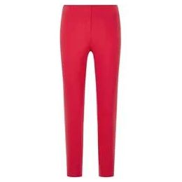 Stoffhose GOLDNER "Elegante 7/8-Hose mit Schlupfbund", Damen, Gr. 48, N-Gr, rot, Obermaterial: 67% Baumwolle CO. 28% Polyamid PA. 5% Elasthan EL., schmal, Hosen Stoffhose, figurschmeichelde Schnittf&uuml;hrung