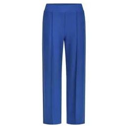 Stoffhose GOLDNER "Elegante Stoffhose mit Biesen", Damen, Gr. 42, N-Gr, blau (royalblau), Obermaterial: 60% Viskose CV. 35% Polyamid PA. 5% Elasthan EL., weit, Hosen Stoffhose, Eingrifftaschen an der Seite