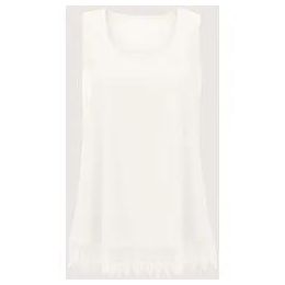 Madeleine Mode Blusentop MADELEINE "Top Feminines Blusentop mit Spitzenbesatz", Damen, Gr. 44, wei&szlig; (wollwei&szlig;), Obermaterial: 100% Polyester PES., Modern, normal, Blusen Blusentop