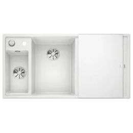 Granitsp&uuml;le Blanco "AXIA III 6 S", wei&szlig;, B:51cm H:19cm T:100cm, Verbundwerkstoff, K&uuml;chensp&uuml;len, inklusive gratis Glasschneidebrett und Edelstahl-Schale