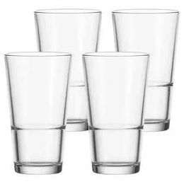 Glas Leonardo "Trinkgl&auml;ser Event 550 ml 4er Set transparent", bunt (transparent), Glas, Trinkgef&auml;&szlig;e, Kaffeetasse
