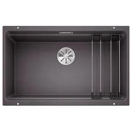 Granitsp&uuml;le Blanco "ETAGON 700-U", felsgrau, B:46cm H:21cm T:73cm, Verbundwerkstoff, K&uuml;chensp&uuml;len, inklusive 2 Gratis ETAGON-Schienen aus Edelstahl