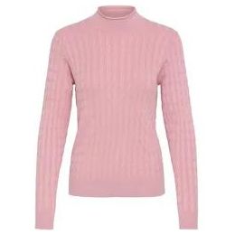 Rollkragenpullover oxmo "Rollkragenpullover OXISALLY", Damen, Gr. S, rosa (zephyr), Obermaterial: 70% Viskose CV. 30% Nylon NY., Pullover Rollkragenpullover