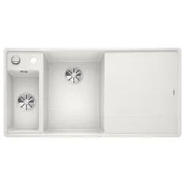 Granitsp&uuml;le Blanco "AXIA III 6 S-F", wei&szlig;, B:50cm H:19cm T:99cm, Verbundwerkstoff, K&uuml;chensp&uuml;len, inklusive gratis Glasschneidebrett und Edelstahl-Schale