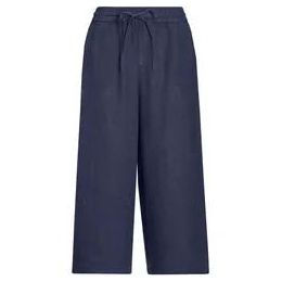 2-in-1-Hose GOLDNER "Kurzgr&ouml;&szlig;e Sommerhose mit Rundumschlupfbund", Damen, Gr. 22, K-Gr, blau (marine), Obermaterial: 100% Leinen LI., normal, Hosen, Ohne
