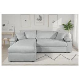 Ecksofa OTTO HOME "Cosy L-Form, B: 234 cm, Sitzaufbau im Sandwich-Federkern", hellgrau, B:234cm T:162cm, 100%Polyester, Sofas, Ecksofa, 2 Zierkissen, Mega-Sofa, Cord oder Struktur weich, Kaltschaumauflage