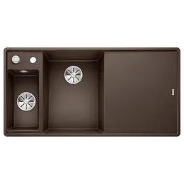 Granitsp&uuml;le Blanco "AXIA III 6 S-F", cafe, B:50cm H:19cm T:99cm, Verbundwerkstoff, K&uuml;chensp&uuml;len, inklusive Esche-Compound-Br&uuml;ckenschneidebrett und Multifunktionsschale